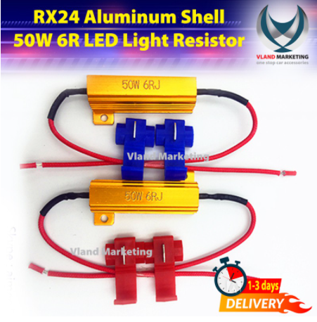 Universal RX24 Aluminum Shell 50W 6R LED Light Resistor (2 pcs) | Lazada