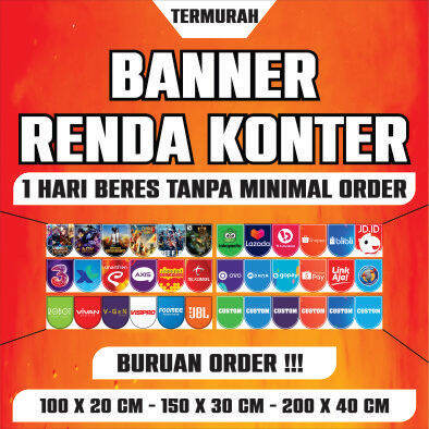 cetak spanduk hiasan konter (renda konter) | Lazada Indonesia