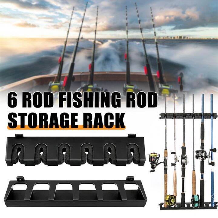 Fishing Rod Rack Wall Mount Holder for Garage Fishing Rod Storage Rack ...