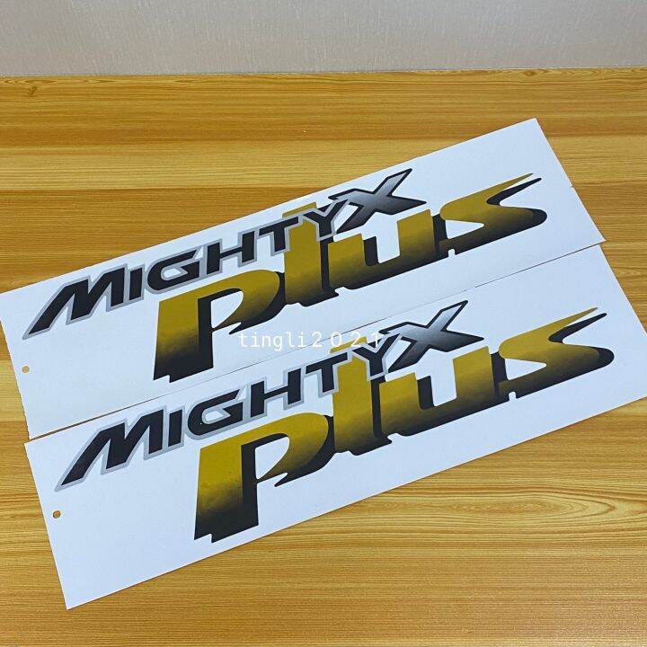 สติ๊กเกอร์* MIGHTY X PLUS ติดข้างท้ายกระบะ TOYOTA (ราคาต่อคู่ มี 2 ชิ้น ...