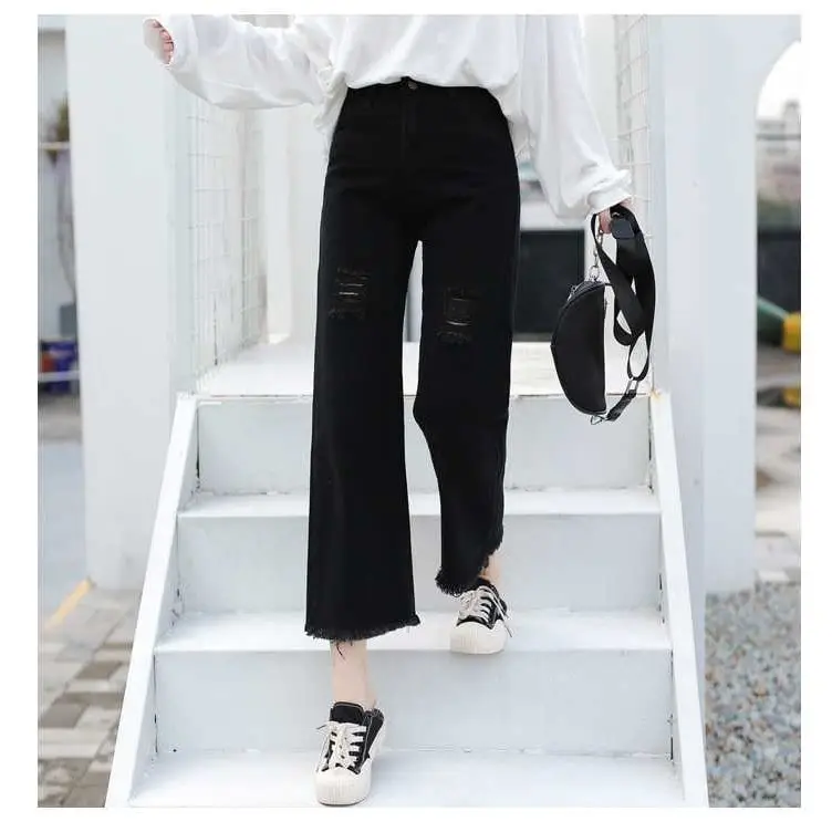 kaykai_shop กางเกงสียีนส์ทรงกระใหญ่ แต่งขาดขาดเก๋ๆสุดชิค #609 XL อ่อน ...