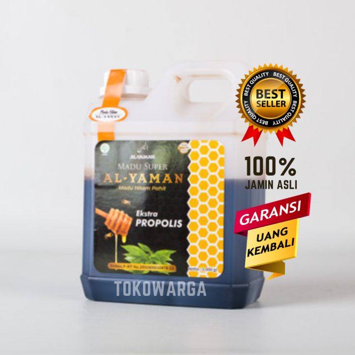Madu Hitam Pahit Plus Propolis Al Yaman Idr Asli 100% Honey Murni Plus ...