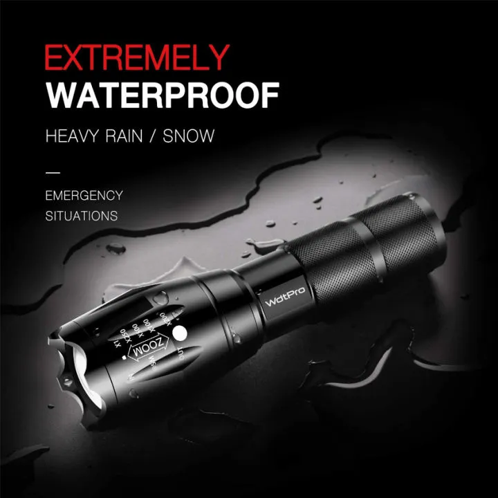 Ultra Bright CREE XML T6 LED 5 Mode Bright Zoom Flashlight Splashproof Torch Waterproof Original ...