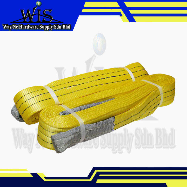 75MM Flat Webbing Sling Lifting Sling Strap Yellow (Safety Factor 1:6 ...