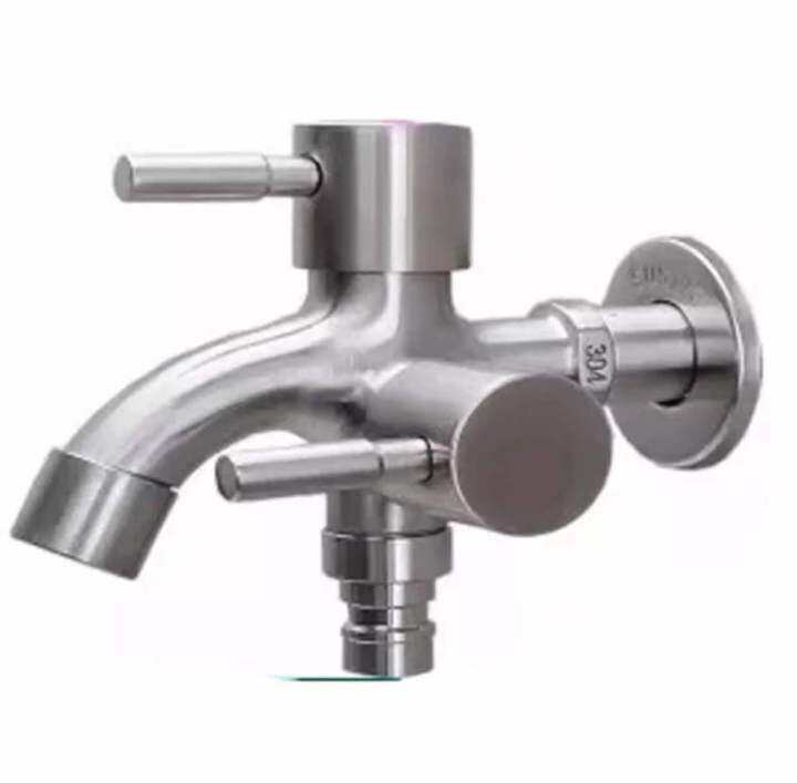 Water tap faucet 304 Stainless Steel Double Tap Multifunctional ...