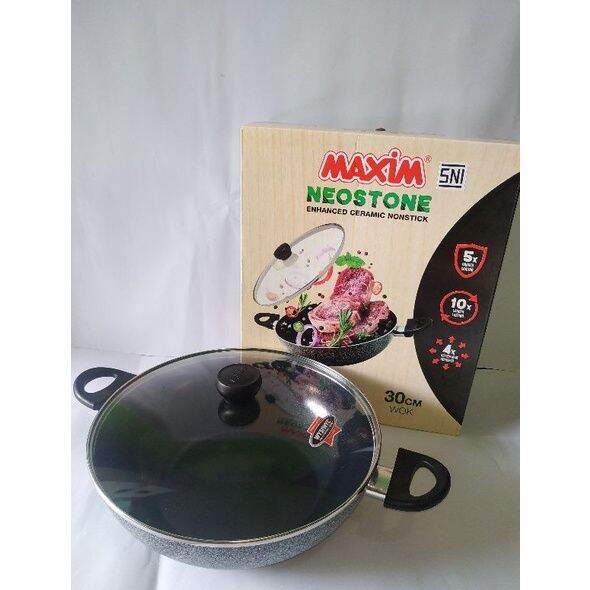 WAJAN MAXIM NEOSTONE WOK / WAJAN KERAMIK 30cm | Lazada Indonesia