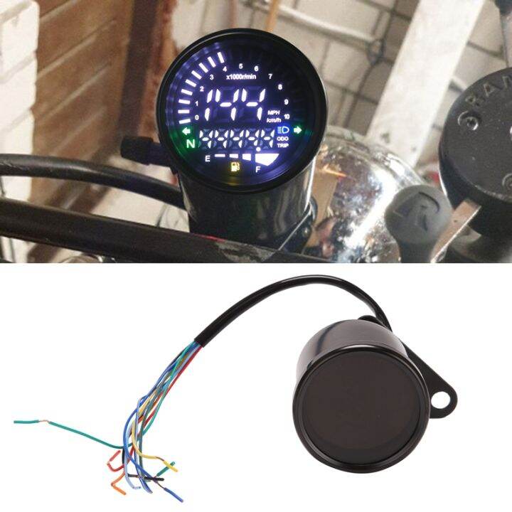 Universal Motorcycle Meter Speedometer Digital Odometer Round Speed ...