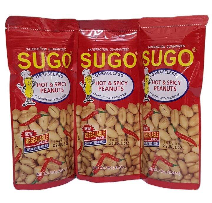 SUGO Greaseless, Hot and Spicy PEANUTS (pack of 6 pieces x 100 grams ...