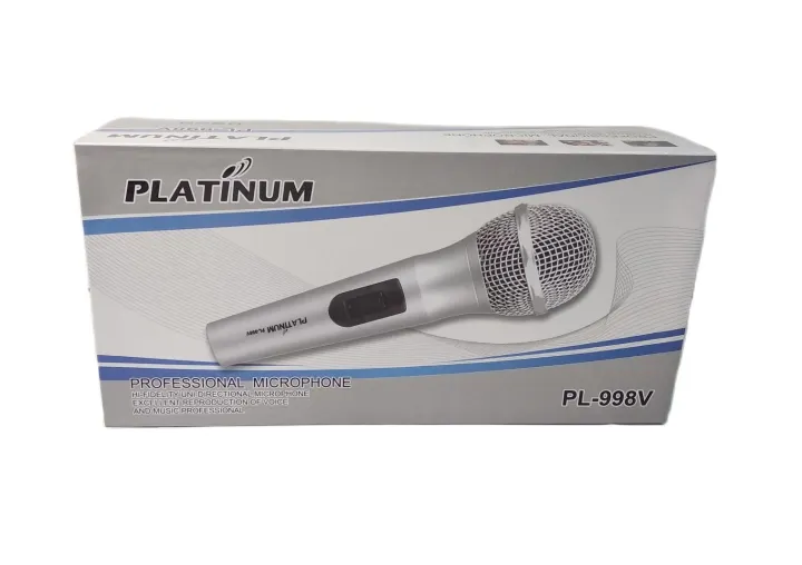 Heavy Duty Quality PLATINUM DYNAMIC MICROPHONE FOR 10 METER WIRE PL-998V With Free mic Ring ...