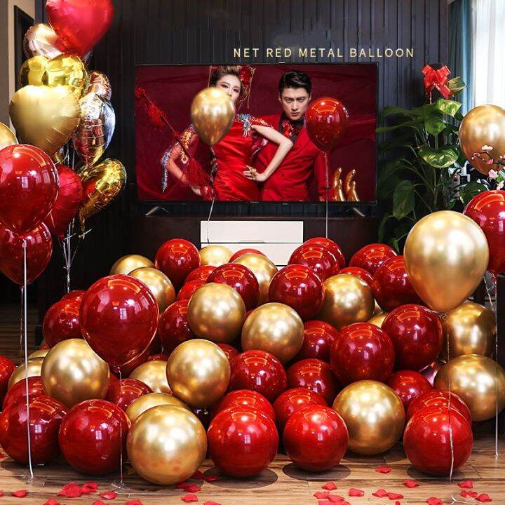 40pcs Party Balloons And Decorations Set Debut Chrome Metallic Balloon ...