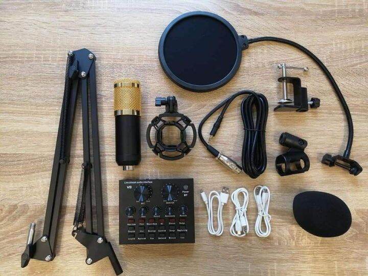 BM800 Condenser Mic /BM 800 with V8 Soundcard Condenser Microphone/ BM ...