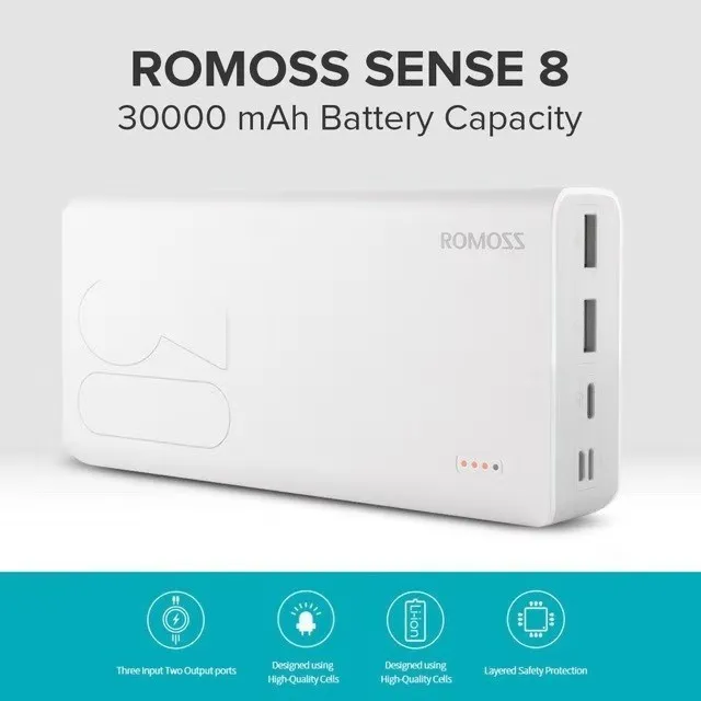 POWERBANK 100% ORIGINAL ROMOSS SENSE 8 30000MAH POWER BANK | Lazada PH