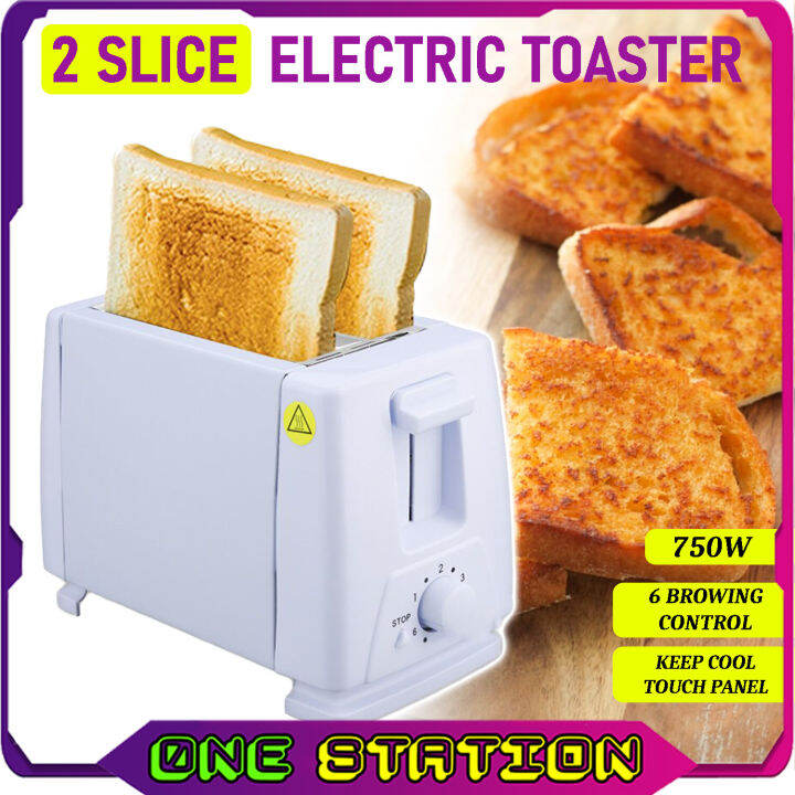 2 SLICE ELECTRONIC TOASTER Pembakar Roti Bread Toaster Electric Toaster ...