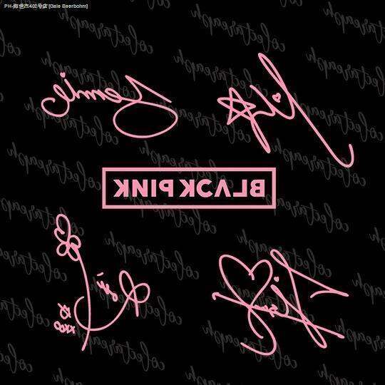 BLACKPINK Members Signature and Logos Pink Vinyl Sticker LISA JENNIE ...