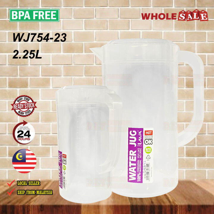 LAVA WJ754-23 Plastic Water Jug 2.25L Kitchen Serving Drink Container ...