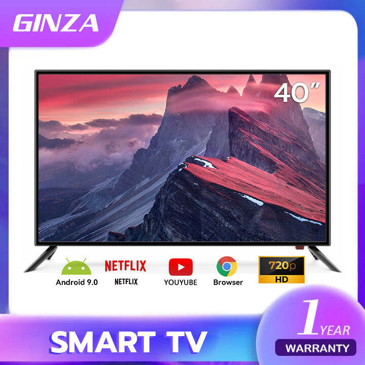 GINZA 40 inch Smart TV Ultra-thin TV Android 9.0 Smart TV FHD flat screen TV | Lazada PH