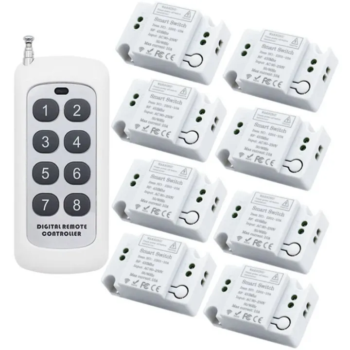 High Power Wireless Remote Control Switch AC110V 220V 10A 433Mhz Remote ...