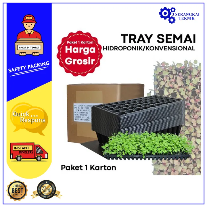 1 Karton Box Tray Semai Bibit Seeding Tray Hidroponik dan Umum Murah ...