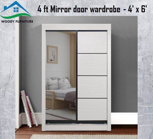 4 feet wardrobe with mirror door | Lazada