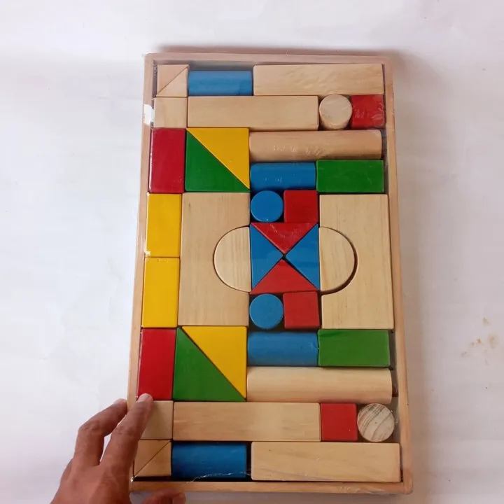 Mainan Balok Kayu Anak Jumbo isi 42 Sentra Edukasi Edukatif Rumah ...