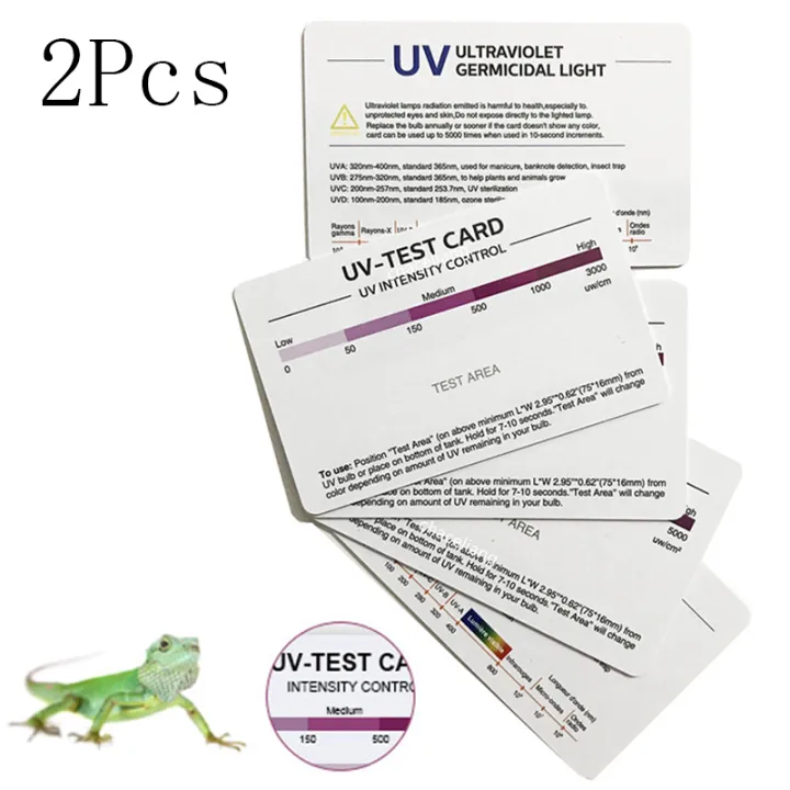 2Pcs UVA & UVC Light Identifying Card | UV Bulb & LED Intensity Reading ...