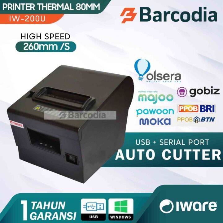 PRINTER IWARE 80MM IW 200U THERMAL AUTO CUTTER USB + RS232 SERIAL ...