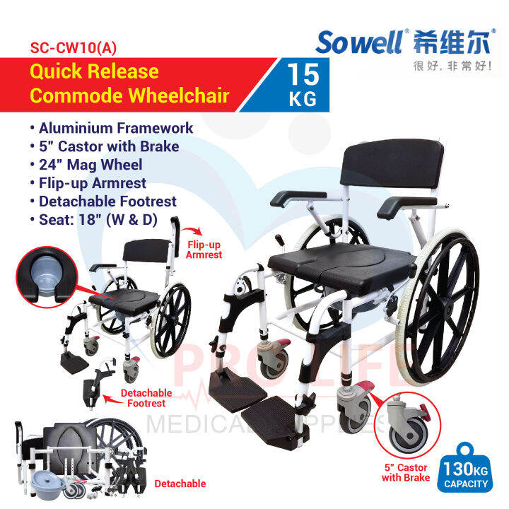 Sowell Quick Release Commode Wheelchair (SC-CW10(A) | Lazada
