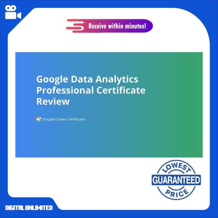 [Video Course] Google Data Analytics Professional Certificate ...