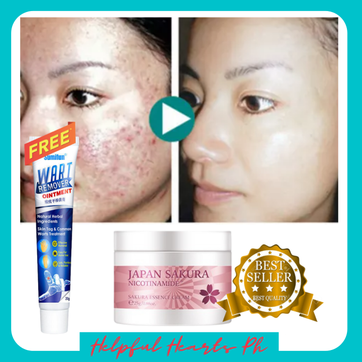 Japan Sakura Cream Moisturizing Whitening Serum Anti Aging Firming Acne Care Pore Control ...