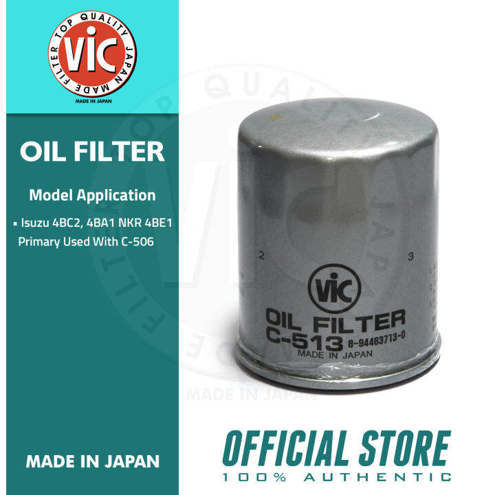VIC Oil Filter C-513 for Isuzu 4BC2, 4BA1 NKR 4BE1, Primary Used With C ...