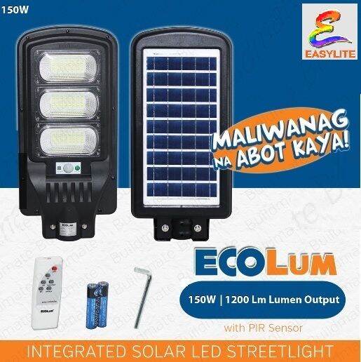 -EASYLITE- ECOLUM SOLAR STREET LIGHTS 50WATTS, 15OWATTS | Lazada PH