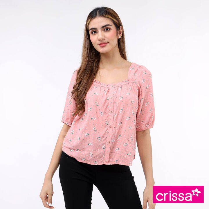 Crissa Woven Printed Rayon 3/4 Blouse CST18-0565 | Lazada PH