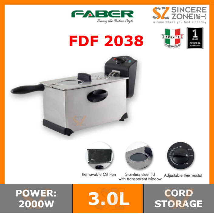 FABER FDF-2038 DEEP FRYER 3.0L / 2000W (FDF2038) | Lazada
