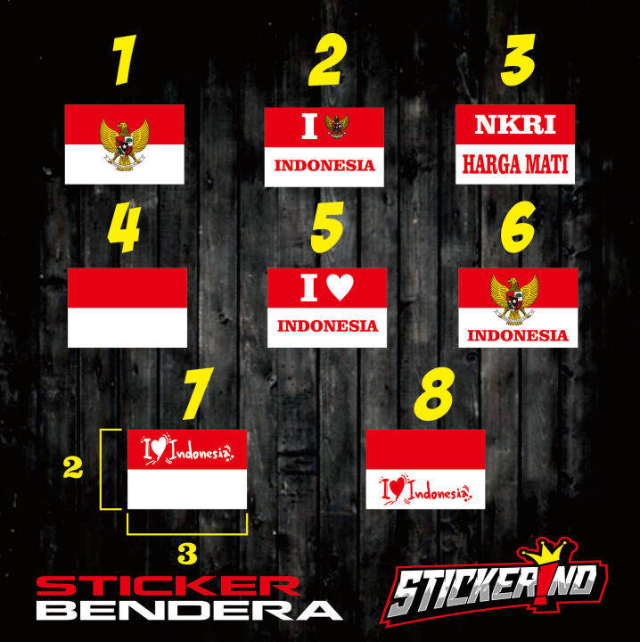 STIKER STICKER BENDERA MERAH PUTIH STICKER PIPI BENDERA UNTUK 10 PCS ...