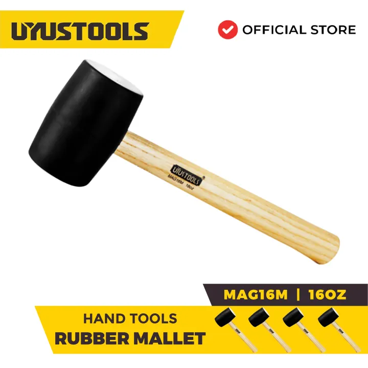 UYUSTOOLD MAG16M RUBBER MALLET WOOD HANDLE 16OZ High Quality Manual ...