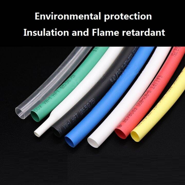 2mm PVC Shrink 2:1 Shrinkage Ratio Insulated Plastic Wire Sleeve Heat Shrink Tubing For Wire 5 ...