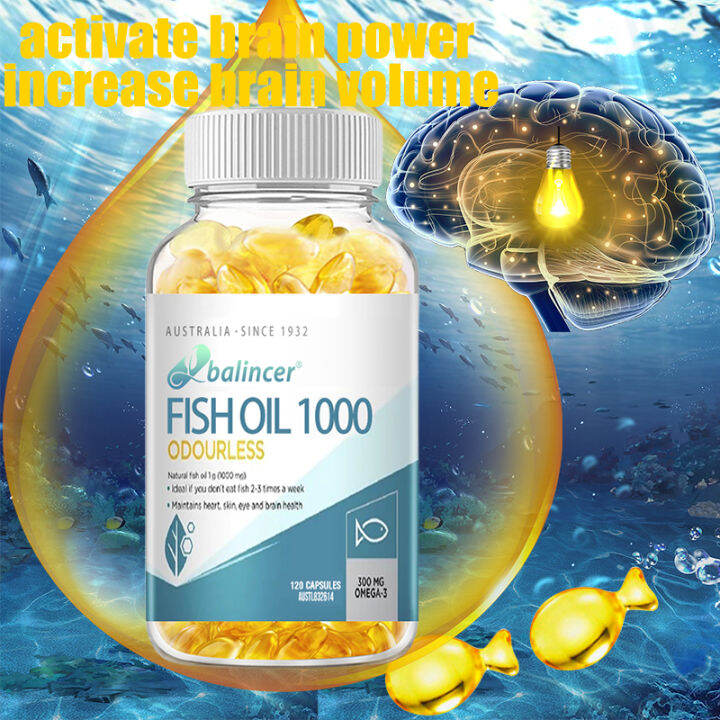 Omega-3 fish oil 120 capsules—activate brain power, increase brain ...