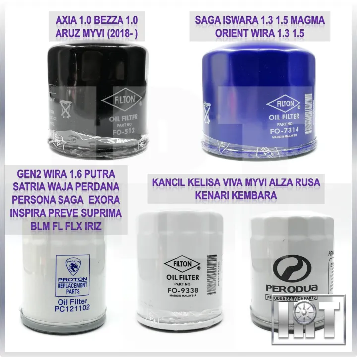Oil Filter Fuel Axia Bezza Aruz Wira Satria Waja Perdana Persona Saga ...