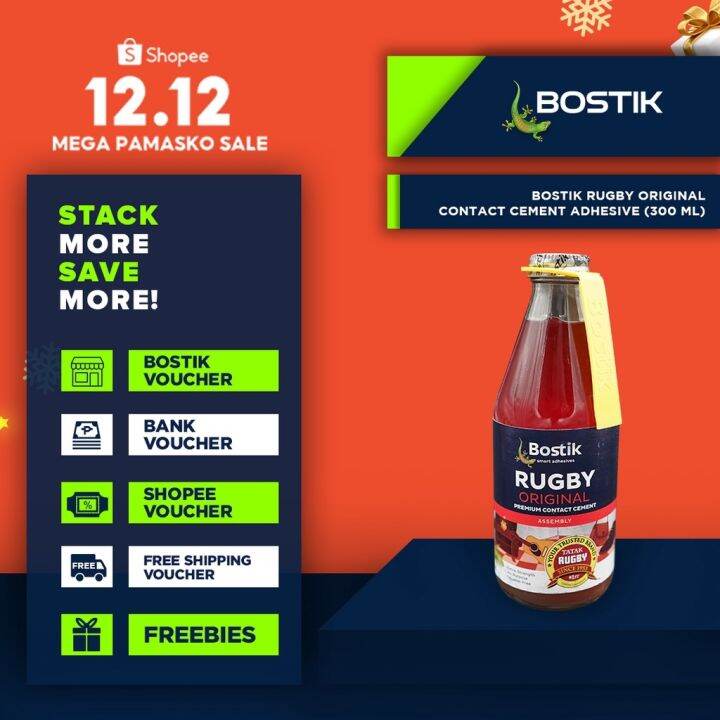 Bostik Rugby Original Contact Cement Adhesive (300ML) - with applicator ...