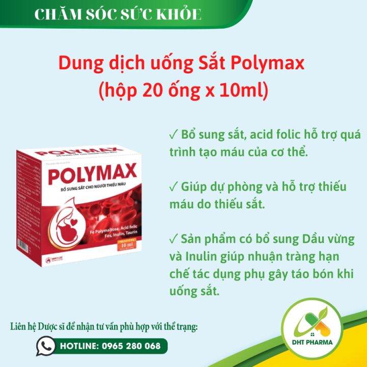 Dung dịch uống Sắt Polymax (hộp 20 ống x 10ml) | Lazada.vn