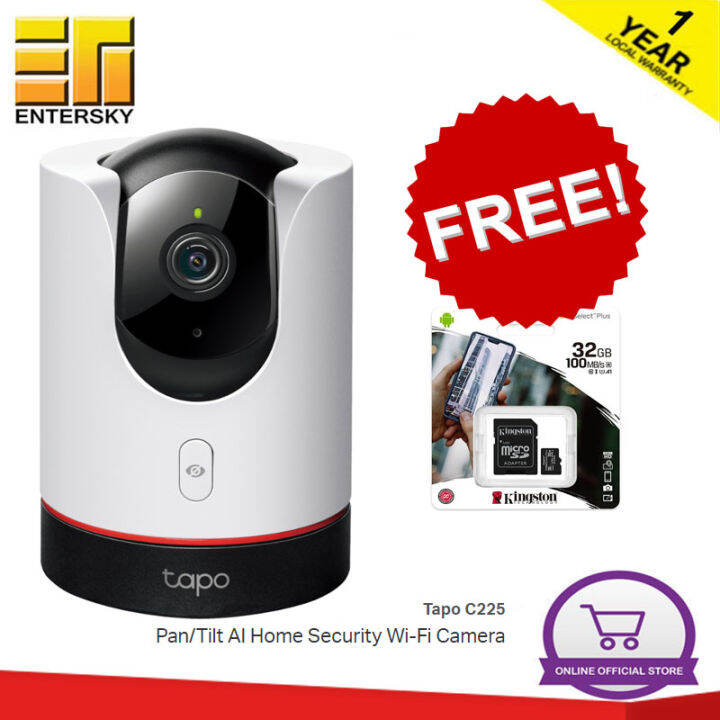 TP-Link Tapo C225 Pan/Tilt AI Home Security Wi-Fi Camera FREE Kingston 32GB Micro SD | Lazada PH