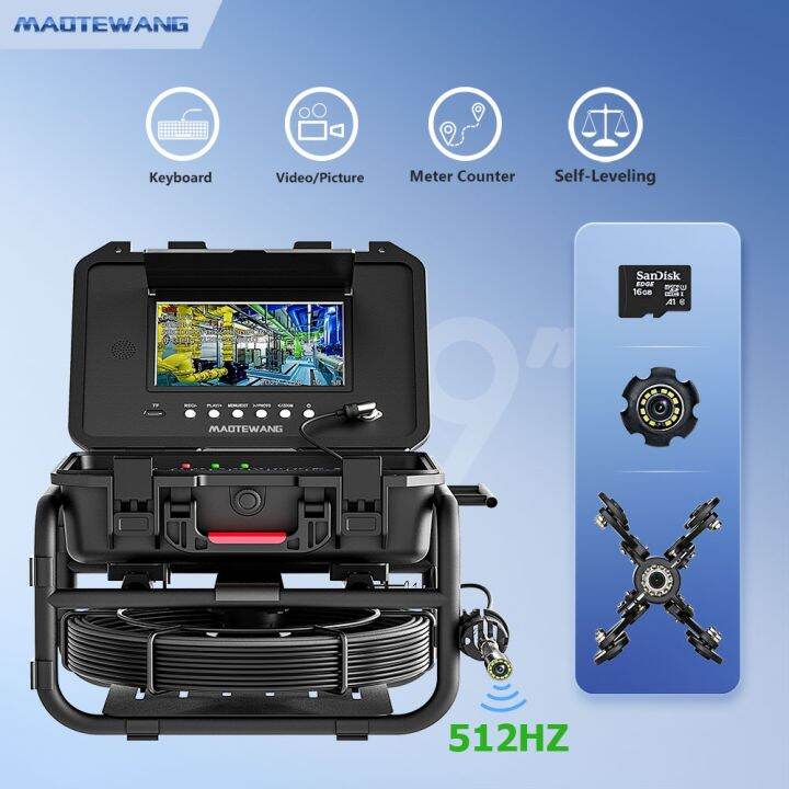 Sewer Pipe Inspection Camera 9 IPS 1080P Screen with 512 Locator Sewer ...