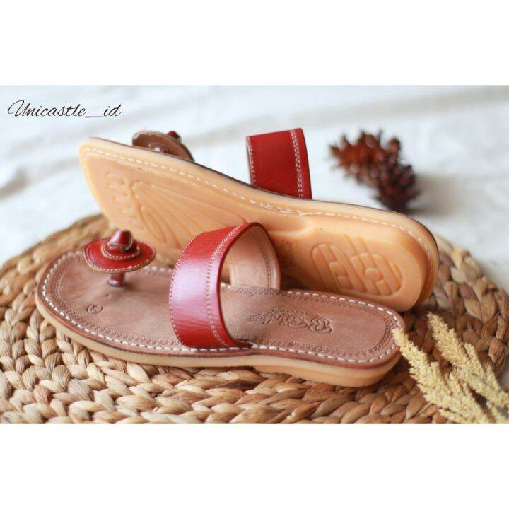 Sandal Mojang Model Jamur | Sandal kulit wanita asli Tasik | Sandal ...