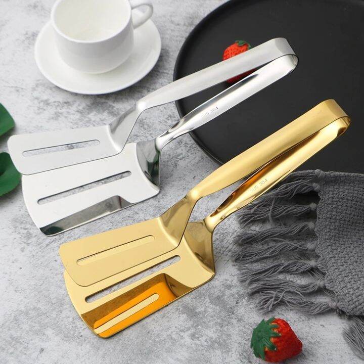 Stainless Steel Steak Clamp BBQ Tongs Fried Food Clamp Roasting Shovels ...