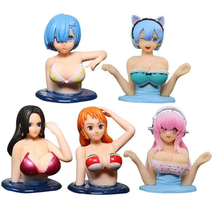 Chest Shaking Girl Car Dashboard Decorations Posing Sexy Mini Bobbleheads Dolls for Car ...