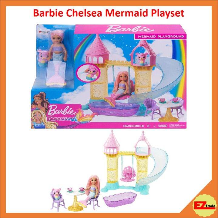 MATTEL Barbie Chelsea Mermaid Sandcastle Playground Playset FXT20 ...