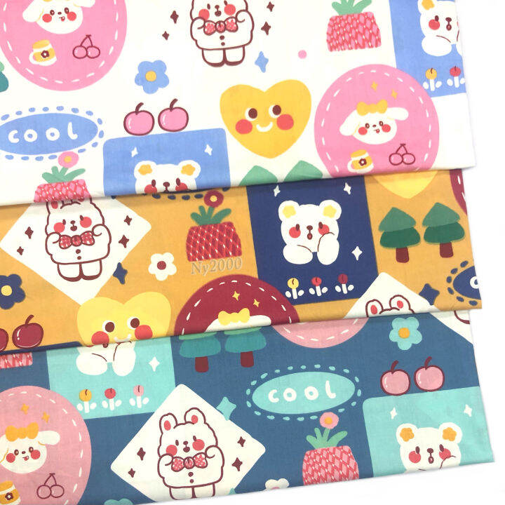 Kain Comb Cotton Corak Kartun Comel (Bidang 60") | Lazada