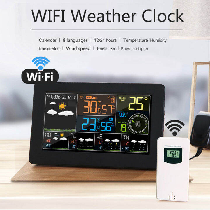 Multifunctional Color WiFi Weather Station APP Control Smart Weather ...
