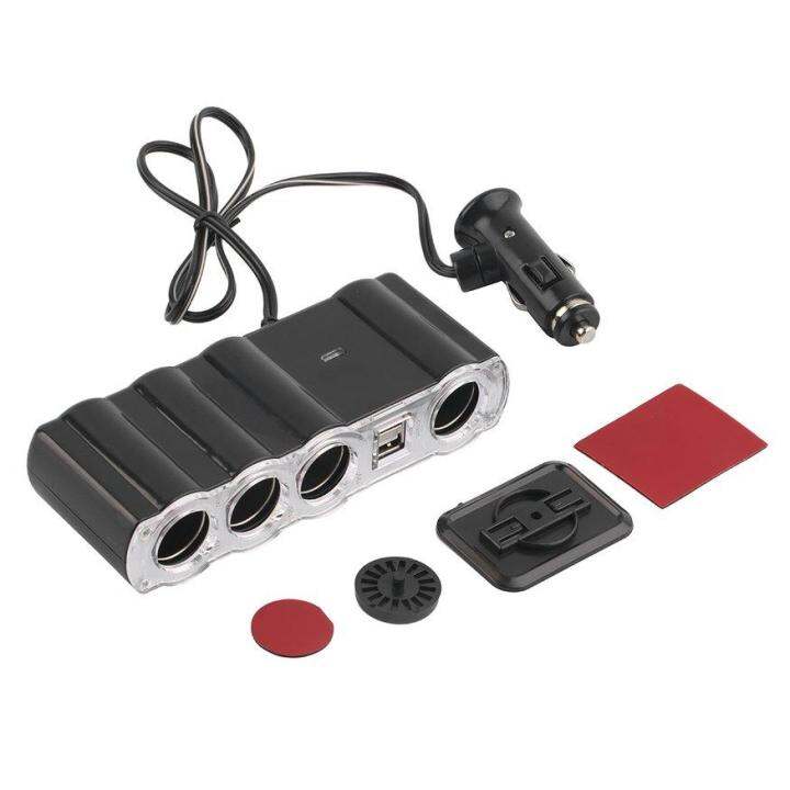 OSMAN 4 Way Multi Socket Car Ciga*rette Splitter USB Plug Adapter ...