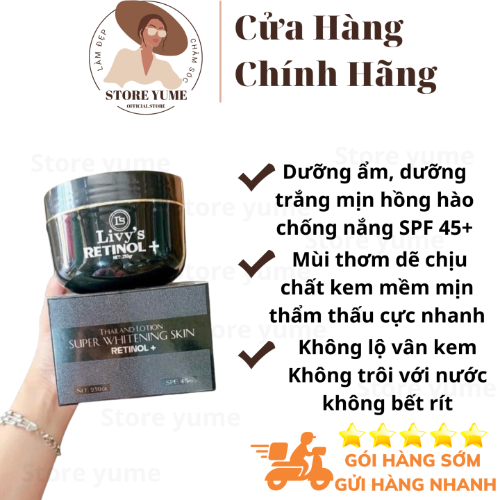 Kem body Livy's Retinol hộp đen MẪU MỚI Giúp da trắng hồng, mịn màng ...